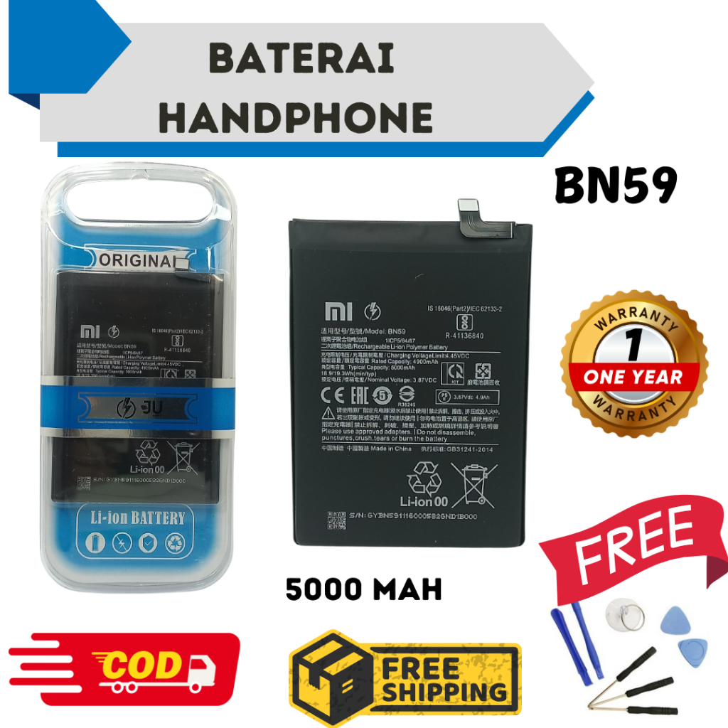 Jual NEW! BN59 BATERAI Redmi Note 10 4G / Redmi Note 10s / Poco M5s ...