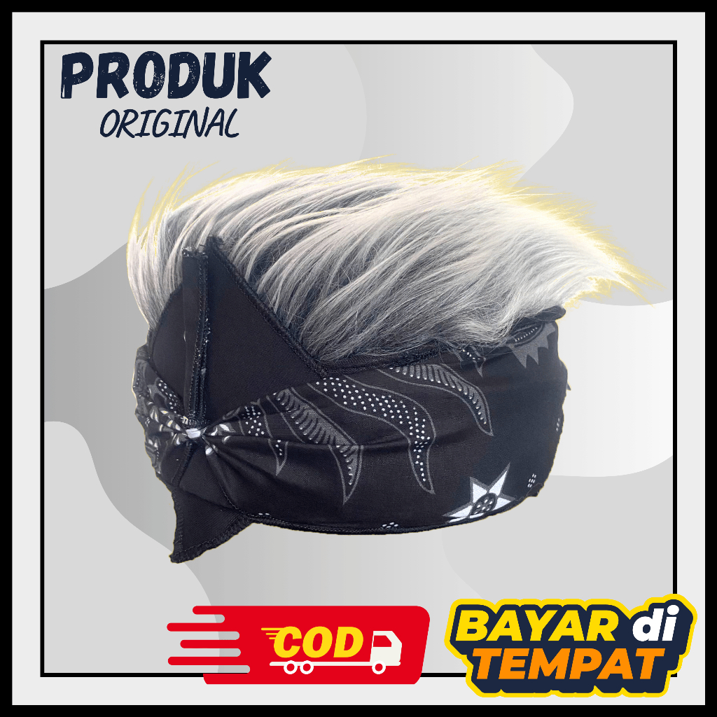 Jual topi udeng rambut palsu Premium udeng rambut palsu pria | Shopee ...