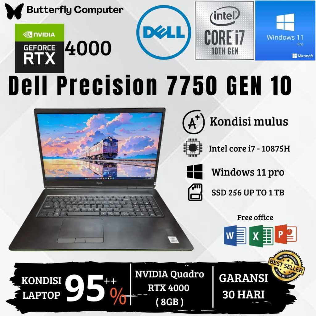 Jual Laptop Dell precision 7750 core i7 Gen 10 RAM 64 GB SSD 1 TB ...