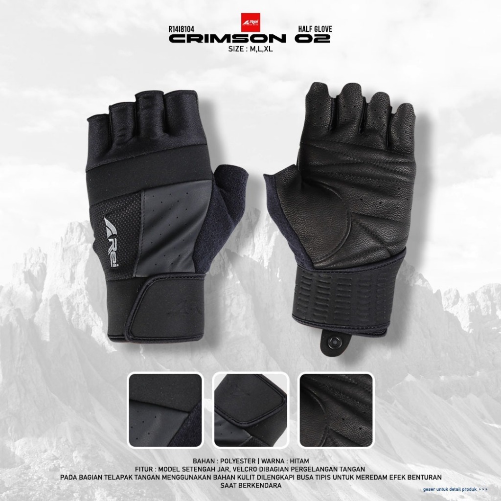 Jual Sarung Tangan Crimson 02 Half Glove Arei Outdoorgear | Shopee Indonesia