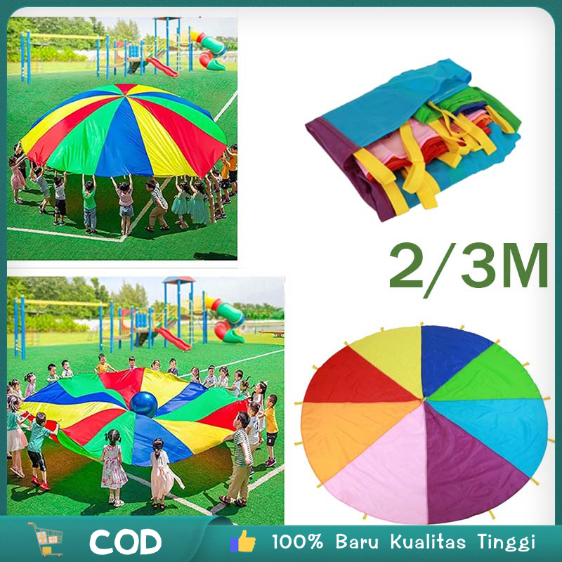Jual Rainbow Parachute Parasut Pelangi 2m/3m Montessori Games Mainan ...