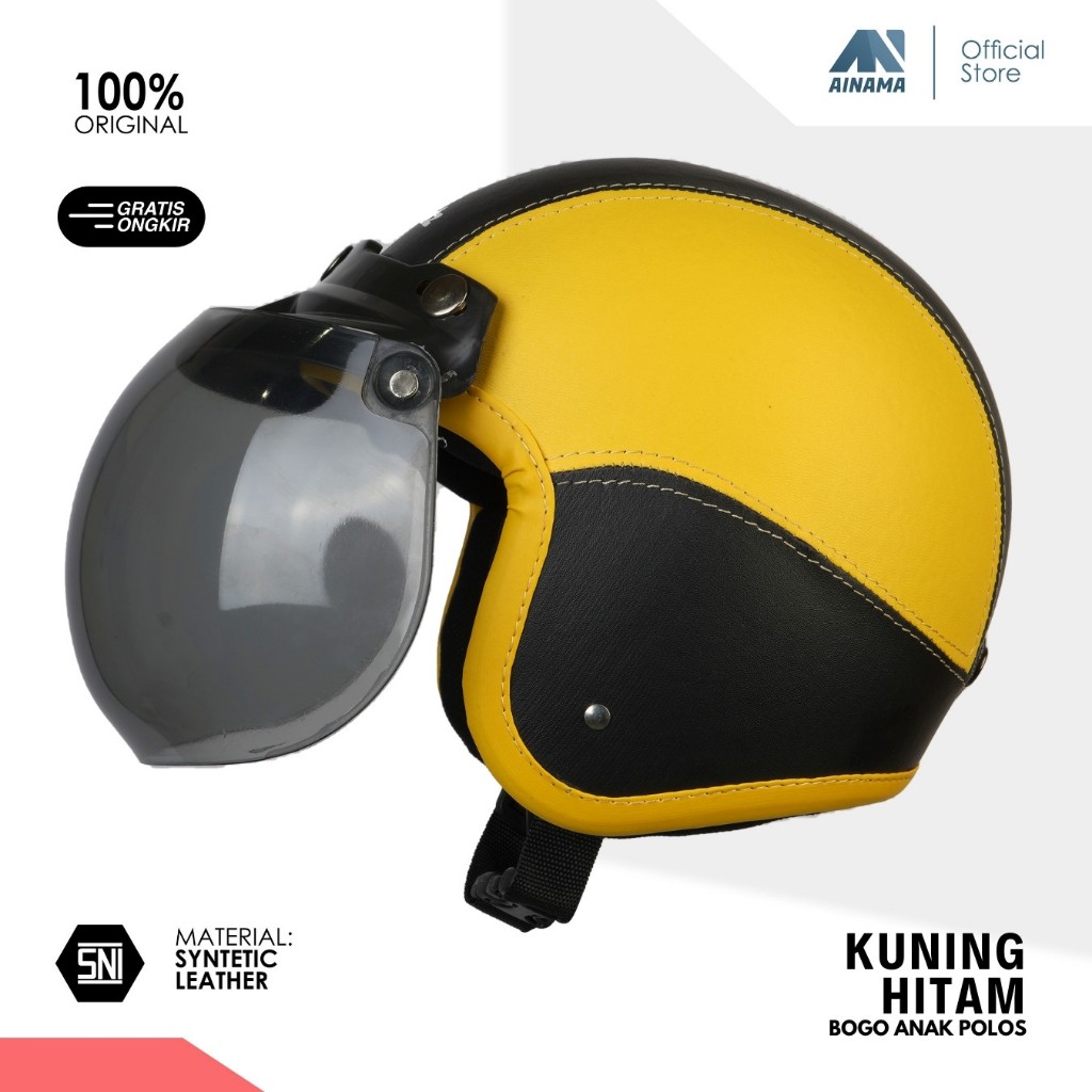 Jual HELM BOGO ANAK LAKI LAKI PEREMPUAN 2 - 7 TAHUN KULIT SINTETIS KACA ...