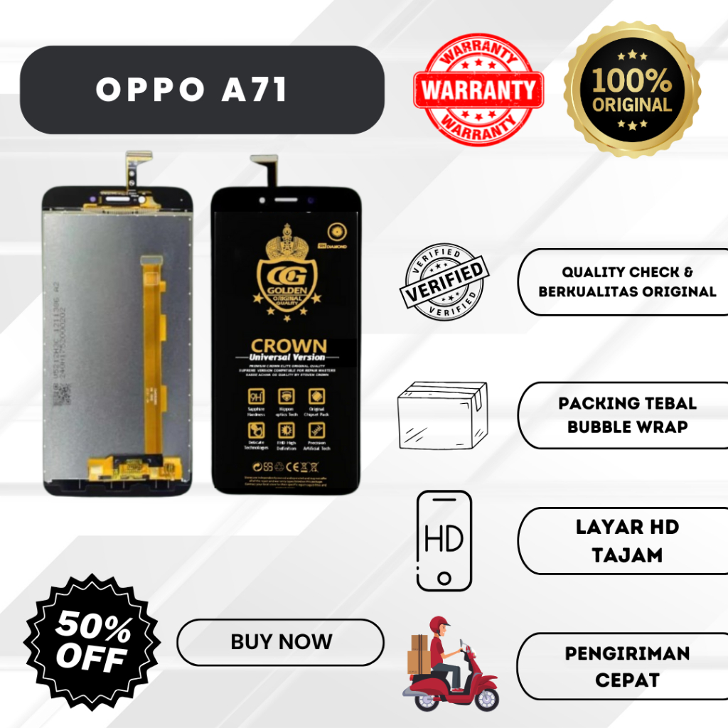 Jual LCD OPPO A71 / CPH1717 TOUCHSCREEN FULLSET ORIGINAL | Shopee Indonesia