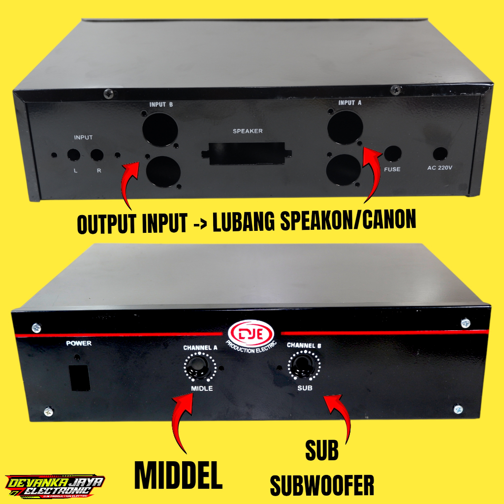 Jual BOX Amplifier DJE Polos 2 Lubang Middel Subwoofer Output Lubang ...