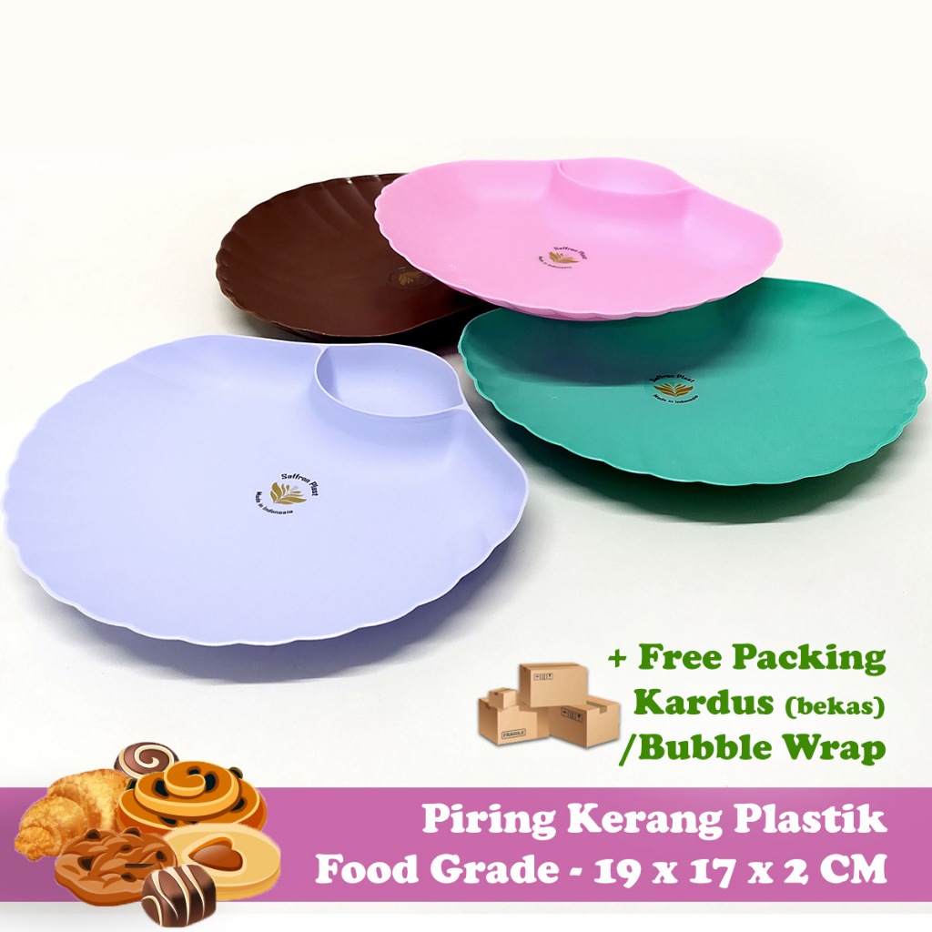 Jual Piring Plastik Bentuk Kerang / Wadah Tempat Makanan Snack / Piring ...