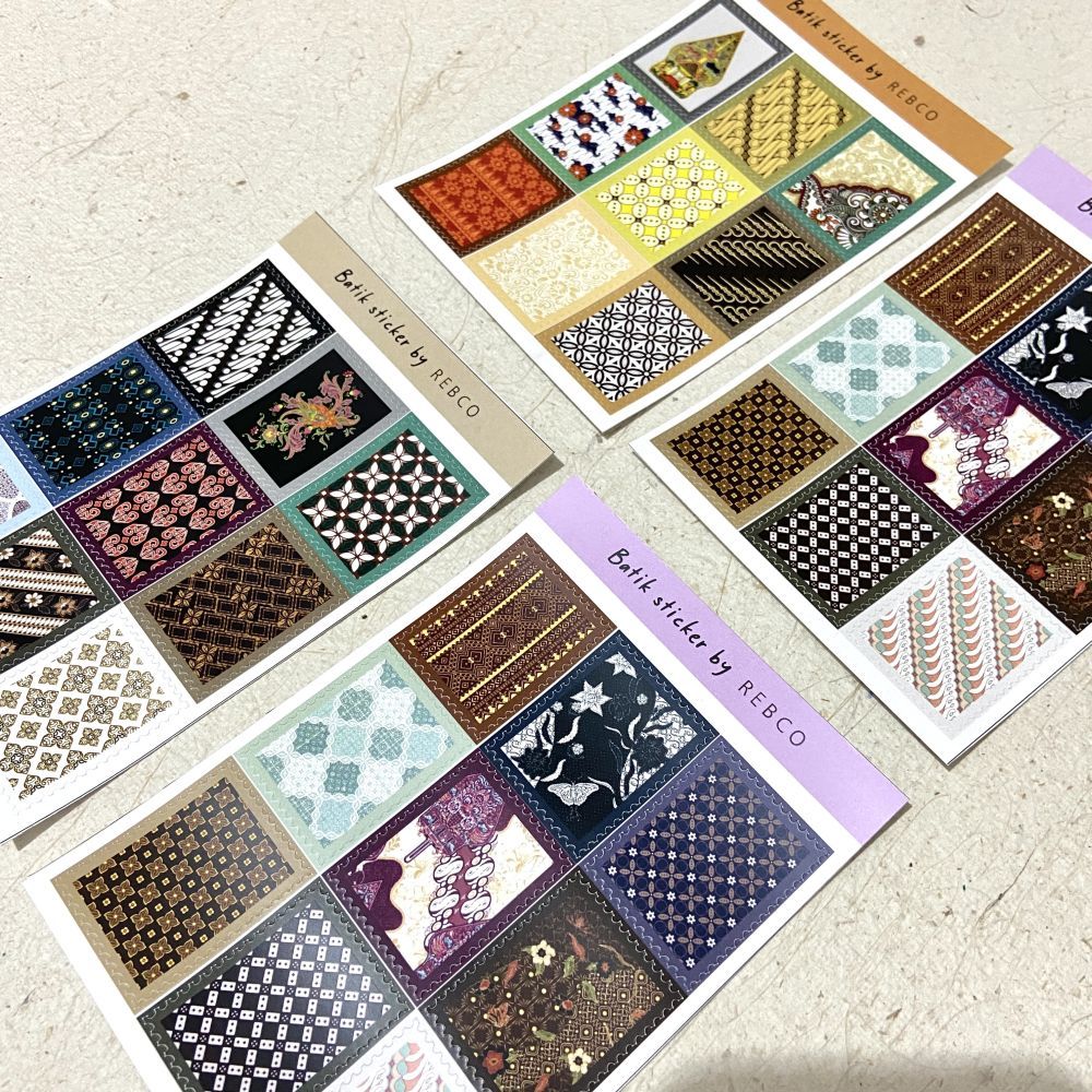 Jual REBCO Indonesian Batik Stamp Sticker Sheet / Stiker Vinyl Kiss Cut ...