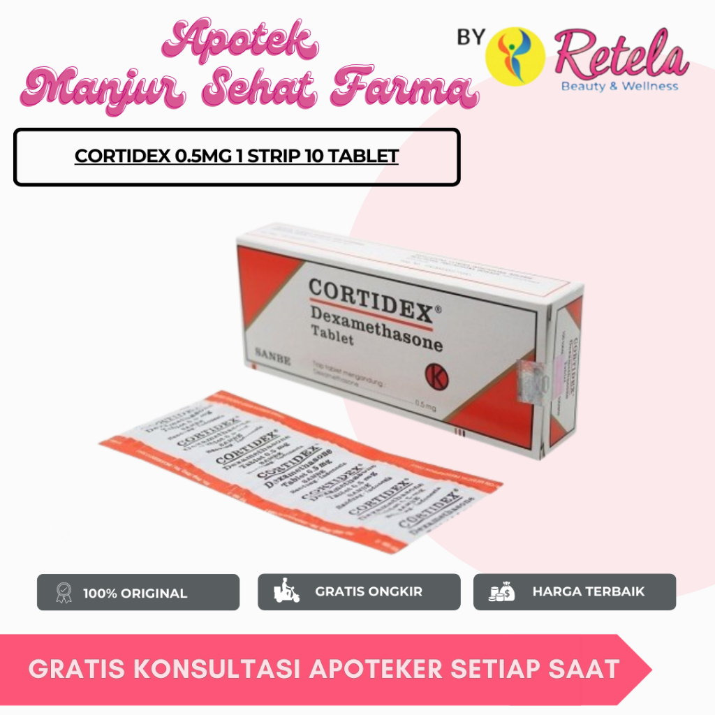 Jual CORTIDEX 0.5MG 1 STRIP 10 TABLET / DEXAMETHASONE / PERADANGAN ...