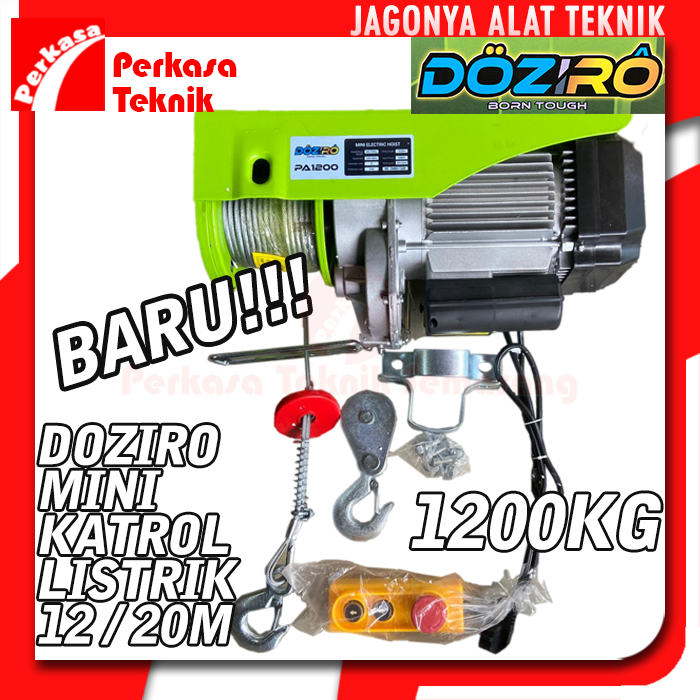 Jual KATROL MINI LISTRIK WIRE ROPE 12/20 METER DOZIRO Electric Hoist ...