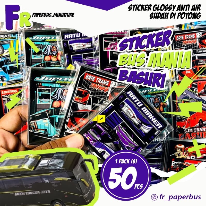Jual Stiker BusMania Basuri || isi 50 pcs || FRpaperbus | Shopee Indonesia