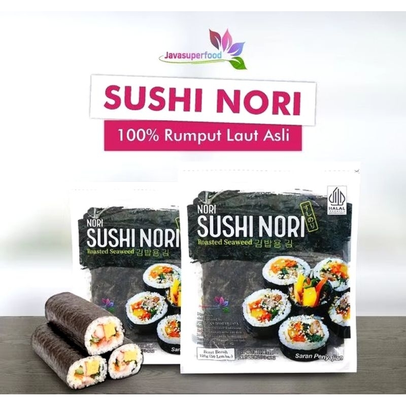 Jual Sushi Nori Putih Seaweed Rumput Laut Panggang Roasted/Java Super ...