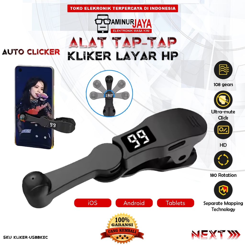 Jual Smart Kliker Alat Auto Tap Tap Layar Screen HP Pengklik Layar ...
