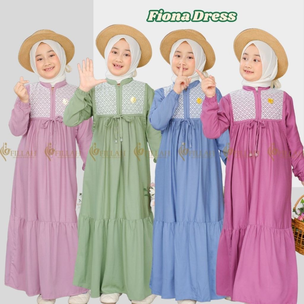 Jual Fiona Dress Gamis Anak Perempuan Rayon Twill Gamis Remaja Gamis ...