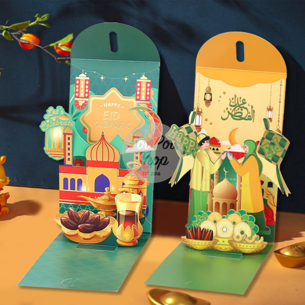 Jual Amplop Lebaran Idul Fitri 2025 Pop Up 3D 3 Dimensi Angpao Unik ...