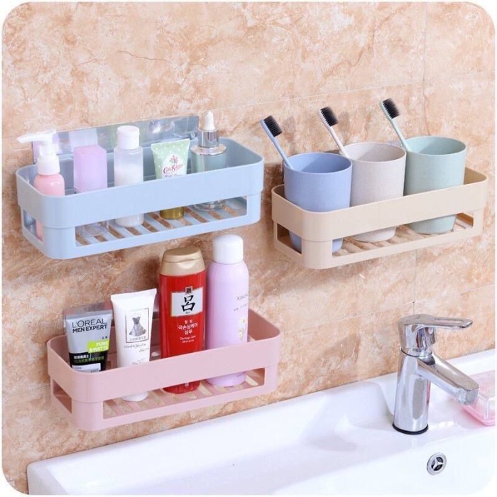 Jual [RTD] Rak Tempel Dinding Dapur Persegi Rak Kamar Mandi Holder ...