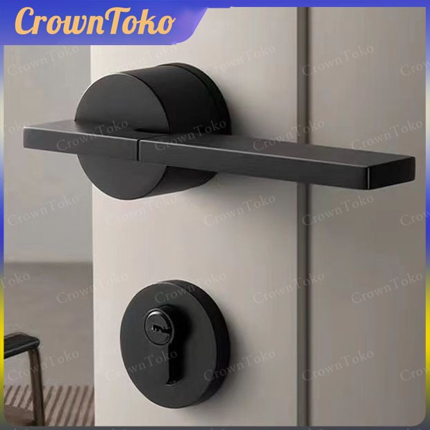 Jual 【COD】1 SET（2PCS）Gagang Pintu Gaya Eropa / Kunci Handle Lock Door ...