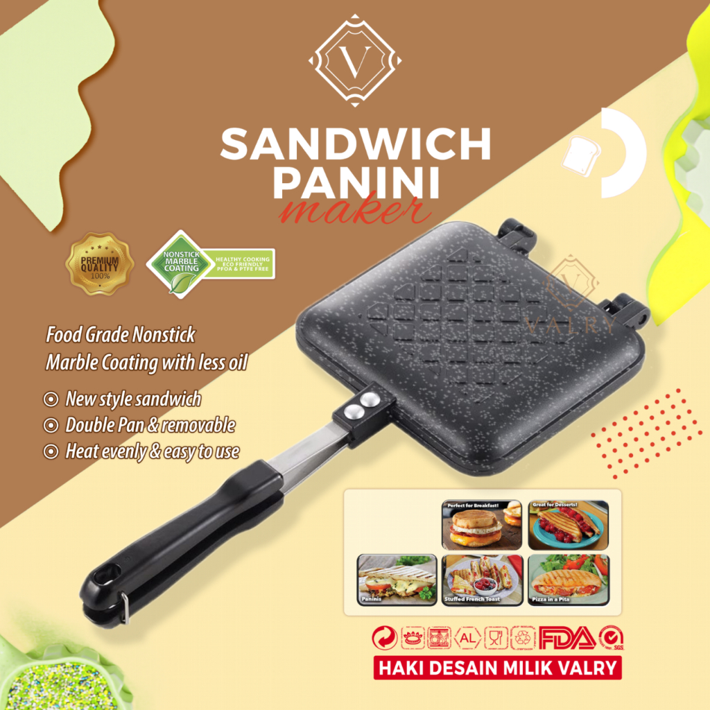 Jual MODERN Sandwich maker panini double pan anti lengket panci ...
