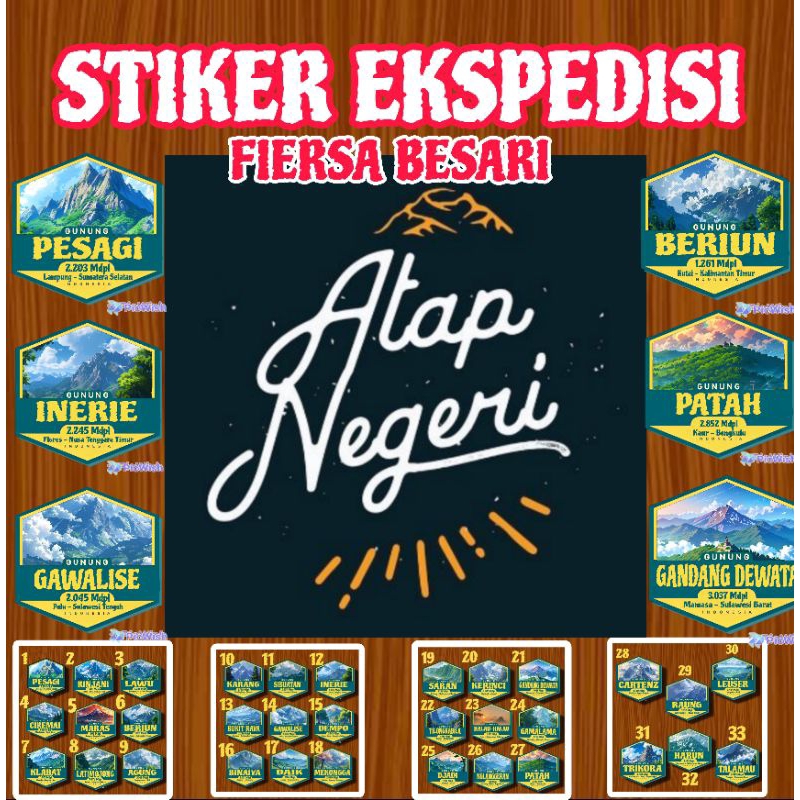 Jual STIKER GUNUNG EKSPEDISI ATAP NEGERI Vinyl + Laminasi Size 6-7cm ...