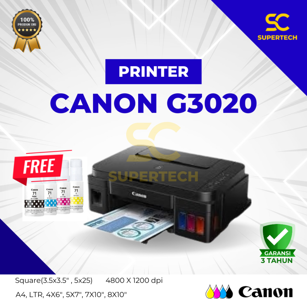 Jual Printer Canon PIXMA G3020 (print, scan, copy) - WIFI Free Tinta ...