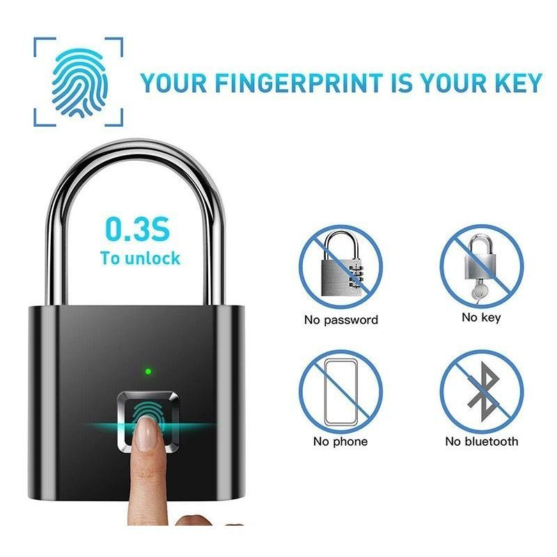 Jual Gembok Sidik Jari Gembok Kunci Scan Finger Smart Finger Print ...