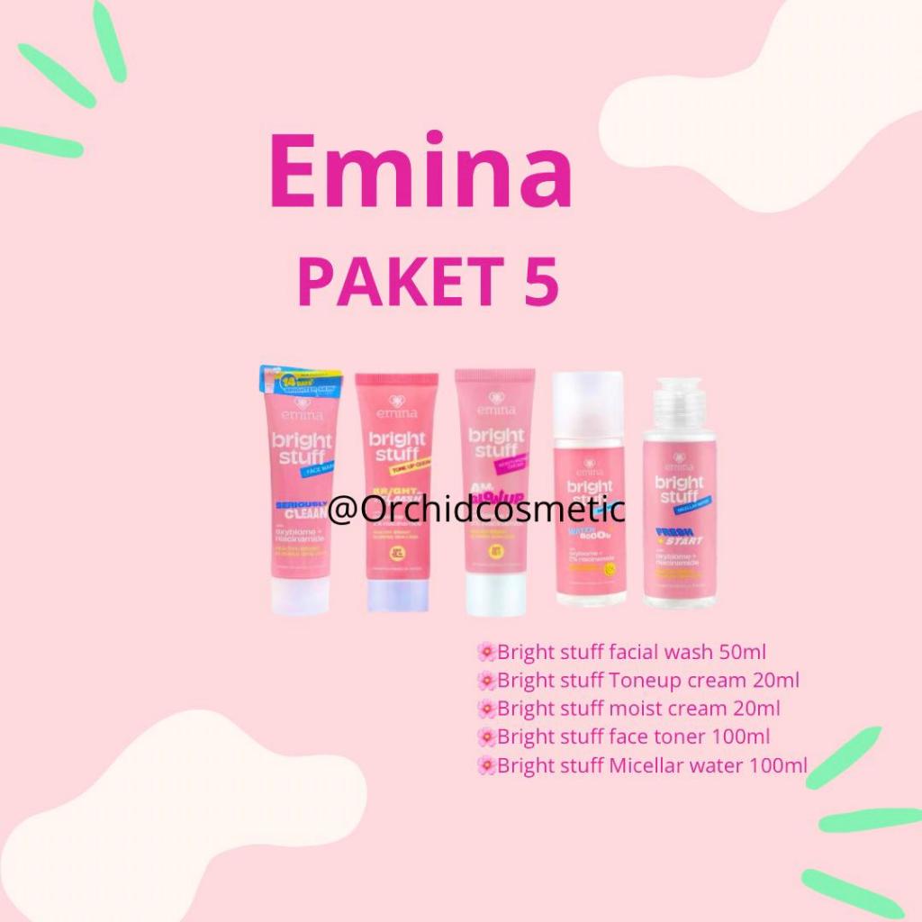Jual [BISA COD] Emina Paket Bright Stuff GLOWING Lengkap Hemat / Emina ...