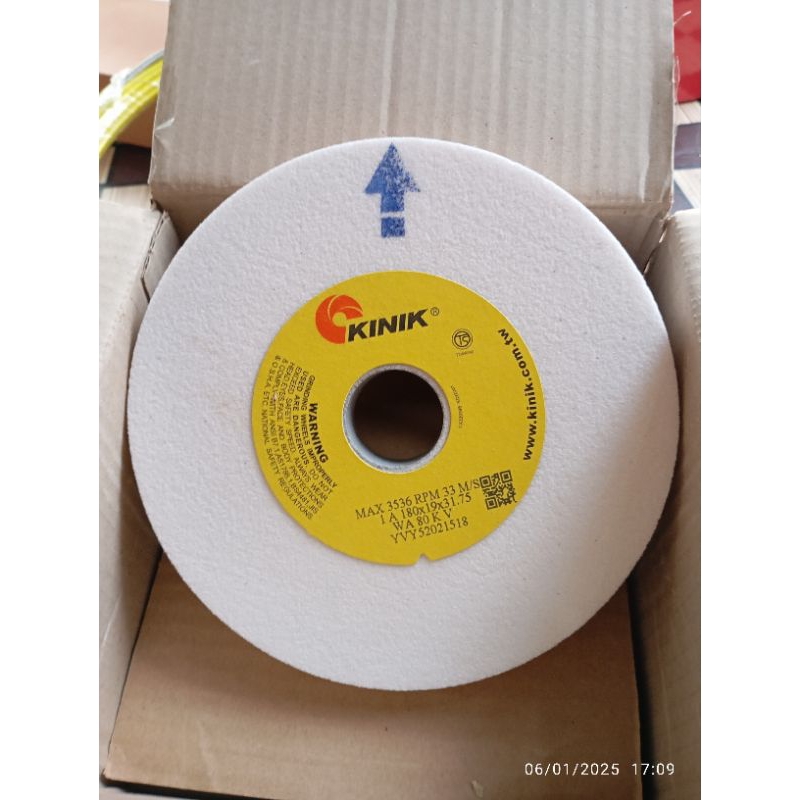 Jual Batu grinda Asah KINIK 180x13x31,75 grinding wheel WA80 KV1A ...