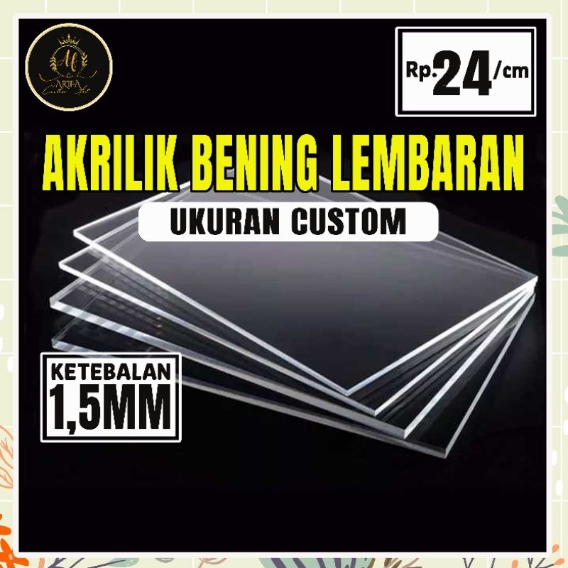 Jual Akrilik Lembaran 1.5mm / Acrylic Lembaran Custom Sheet Akrilik Murah ( Wajib Baca Deskripsi ...