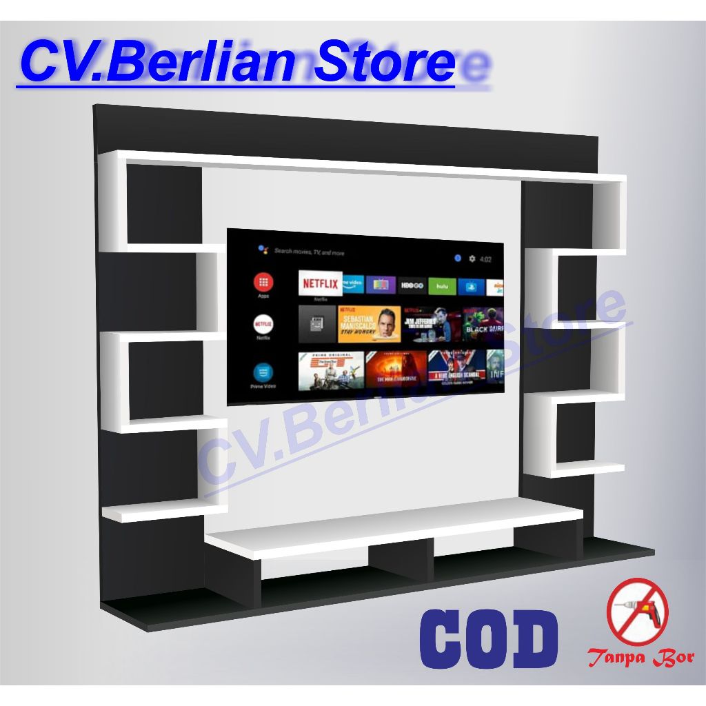 Jual (RTV006)Rak TV Lemari Dinding Bupet Tempat Penyimpanan Kabinet ...