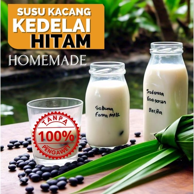 Jual SUSU KEDELAI HITAM MURNI 250 & 1 LITER ML AIR TAHU SUSU SOYA ...