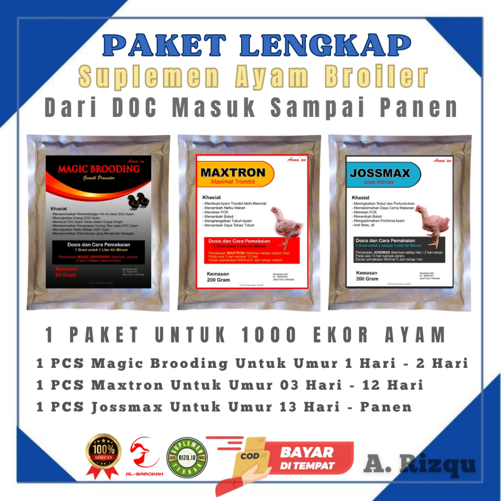 Jual 1 PAKET LENGKAP VITAMIN AYAM BROILER DARI DOC MASUK SAMPAI PANEN ...
