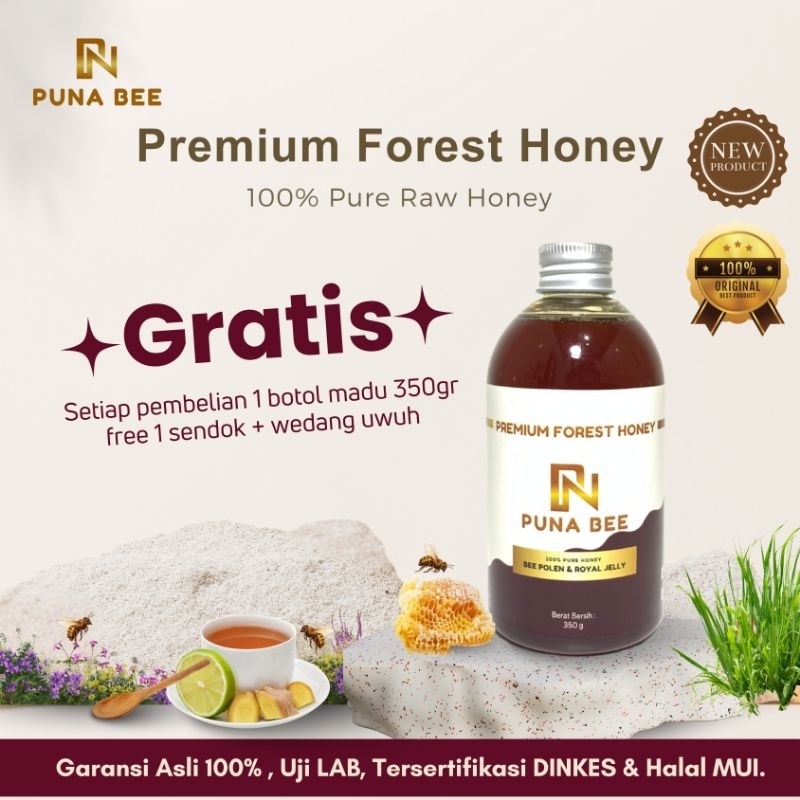 Jual PUNABEE PREMIUM FOREST HONEY WITH ROYAL JELLY BEE POLLEN & PROPOLIS! | Shopee Indonesia