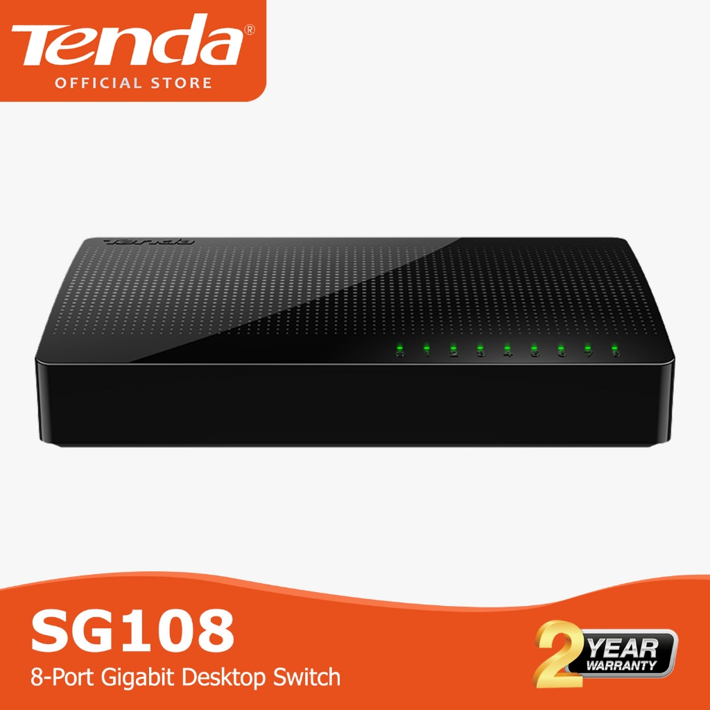 Jual Tenda SG108 Switch HUB LAN Gigabit 8 Port 10/100/1000Mbps Desktop ...