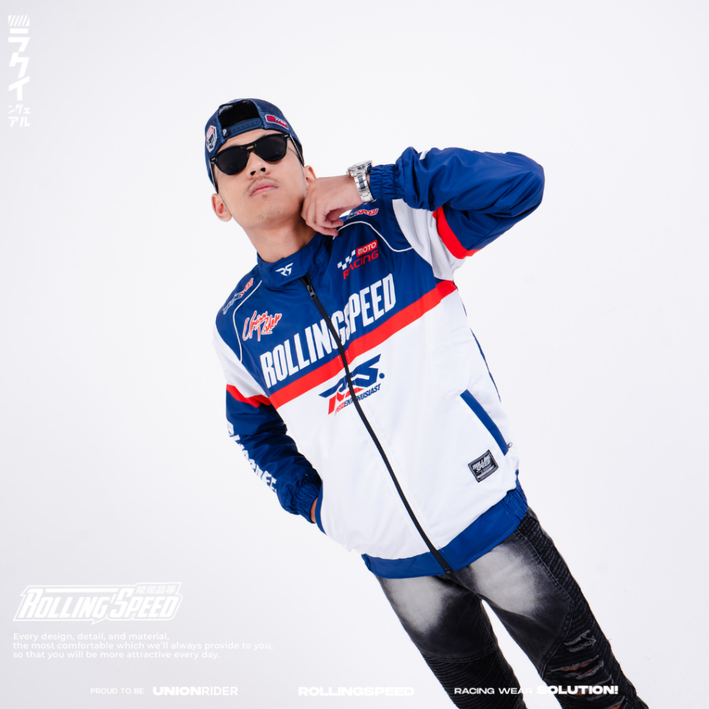 Jual Rollingspeed - Cyrax Jacket Nascar White Blue - Jaket Motor Putih Biru | Shopee Indonesia
