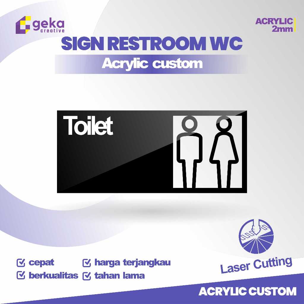 Jual Sign Toilet Pria Wanita Minimalist Signage Acrylic Modern Akrilik ...