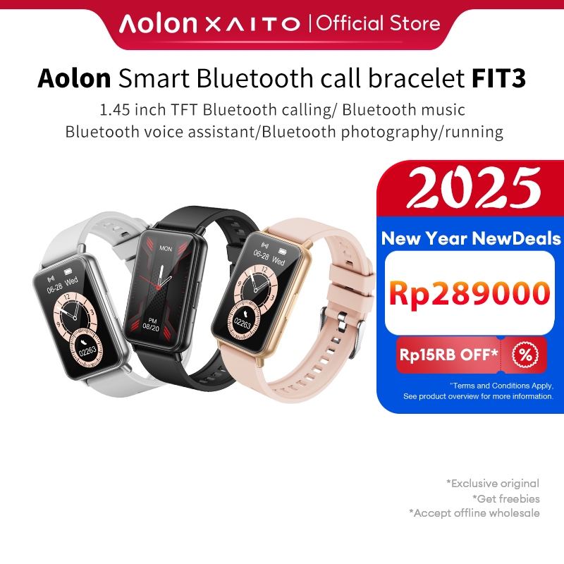 Jual Aolon Fit2 Gelang Bicara Bluetooth Pintar Penghitung Langkah Lari ...