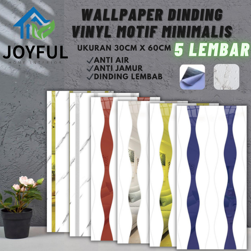 Jual Joyful Home Interior - [COD] 5 LEMBAR - Wallpaper Dinding Vinyl ...