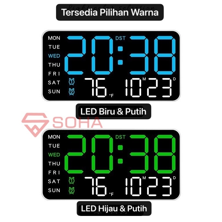 Jual JD-6659 Jam Digital LED Jam Meja Elegan Dekorasi Rumah Jam Dinding ...