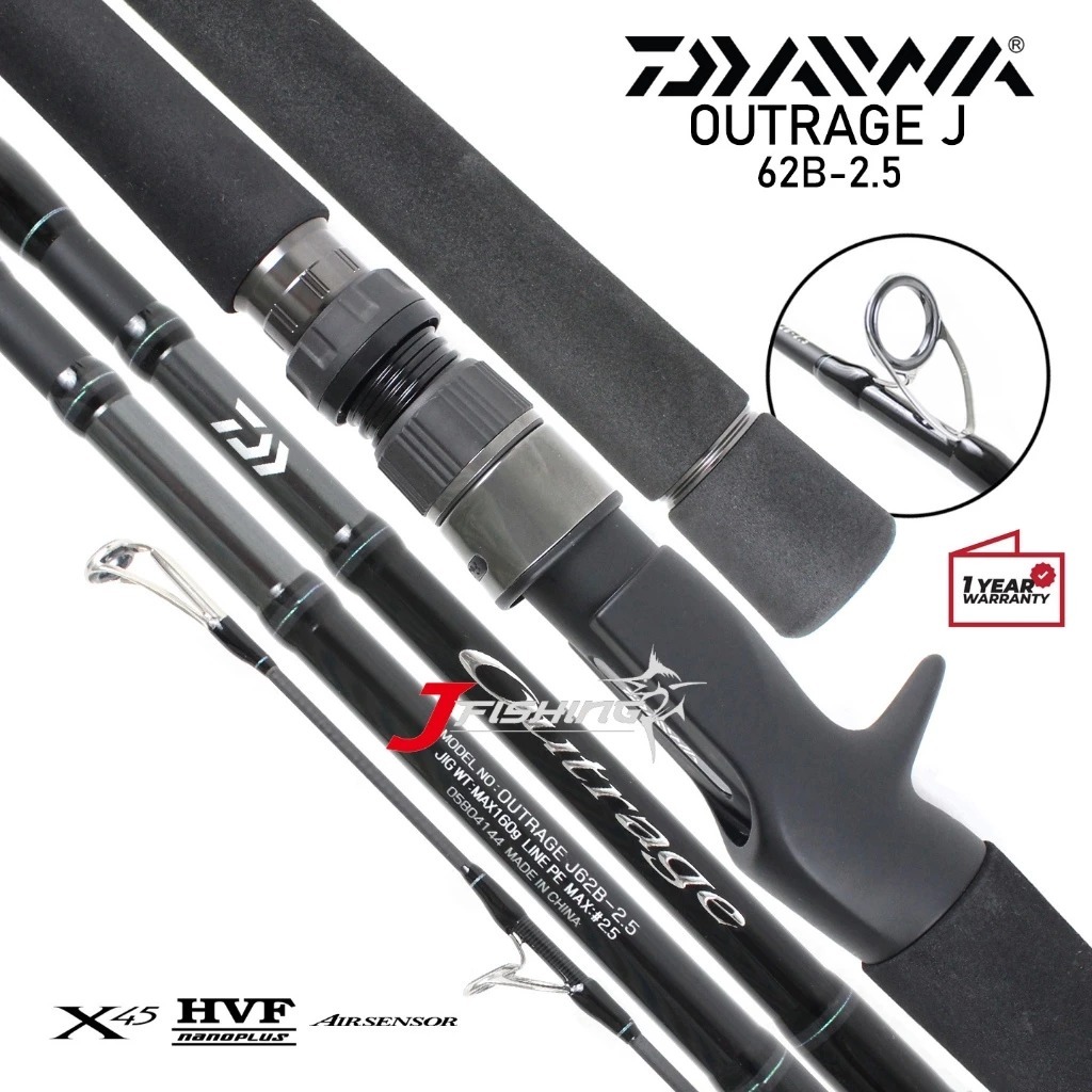 Jual Joran DAIWA OUTRAGE J | Jigging | Dasaran | Spinning | OverHead | Resmi | Shopee Indonesia