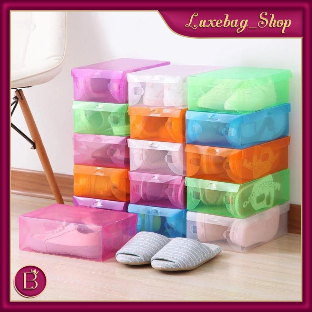 Jual LB Kotak Sepatu Transparan Tebal Serbaguna Shoes Box Tempat ...