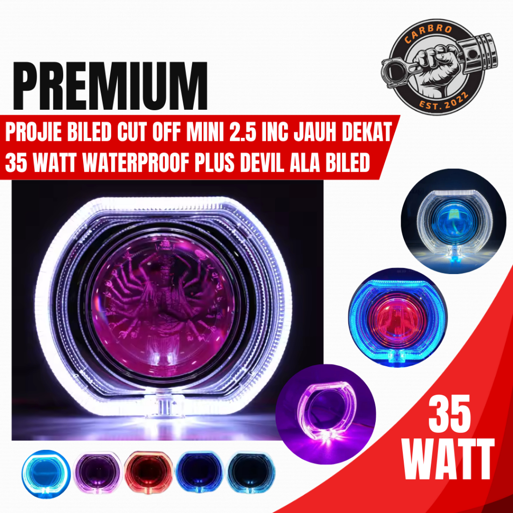 Jual Projie Biled Cut Off Mini 2.5 INC Jauh Dekat 35 watt Waterproof ...