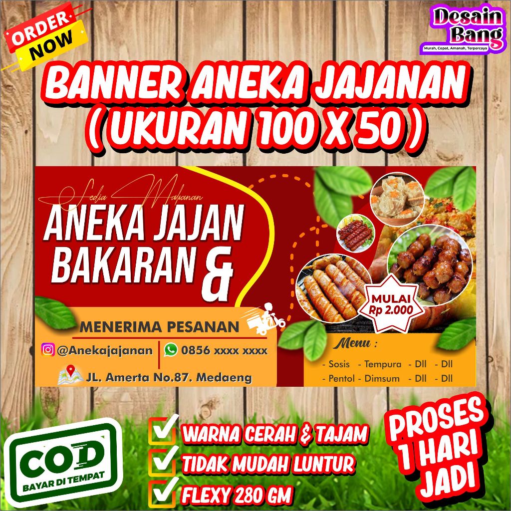 Jual Banner/Spanduk Aneka Bakaran/Jajanan 100 x 50 | Shopee Indonesia