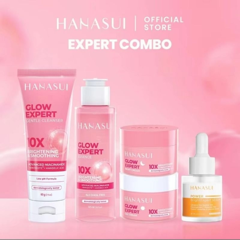Jual [Special Package] Hanasui Double Expert, Glow Better Set 4 pcs ...