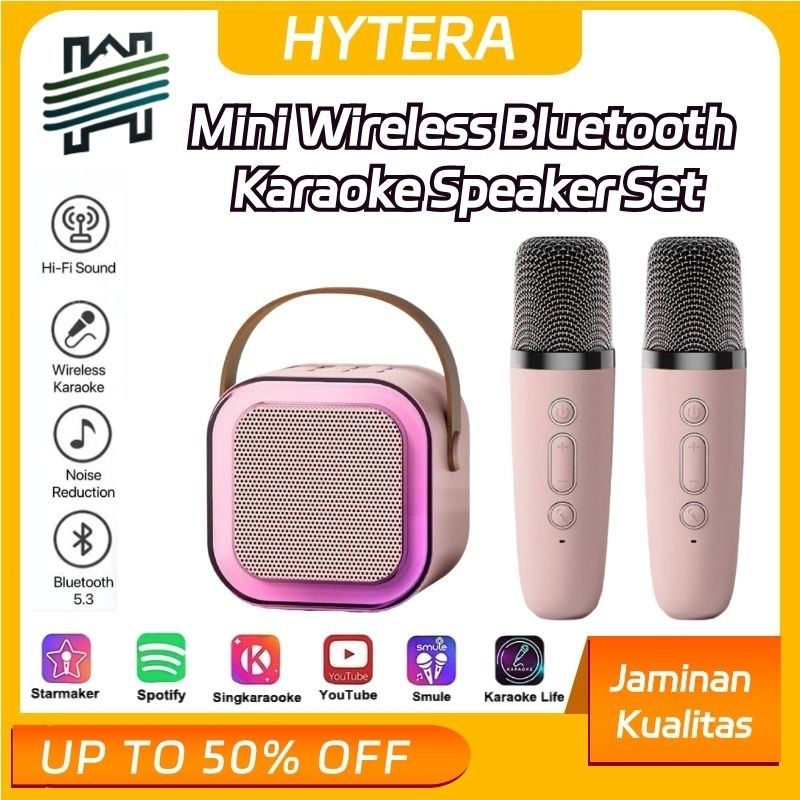 Jual HYTERA Speaker Bluetooth Karaoke 2 Microphone Set Portable ...
