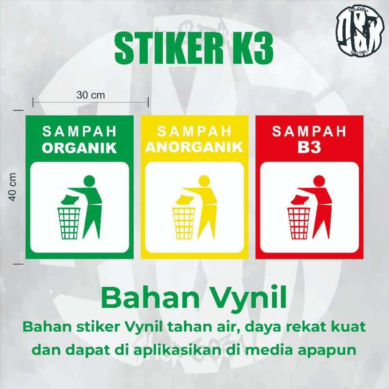 Jual STICKER PERINGATAN/STUCKER SAMPAH ORGANIK/STICKER SAMPAH ANORGANIK ...