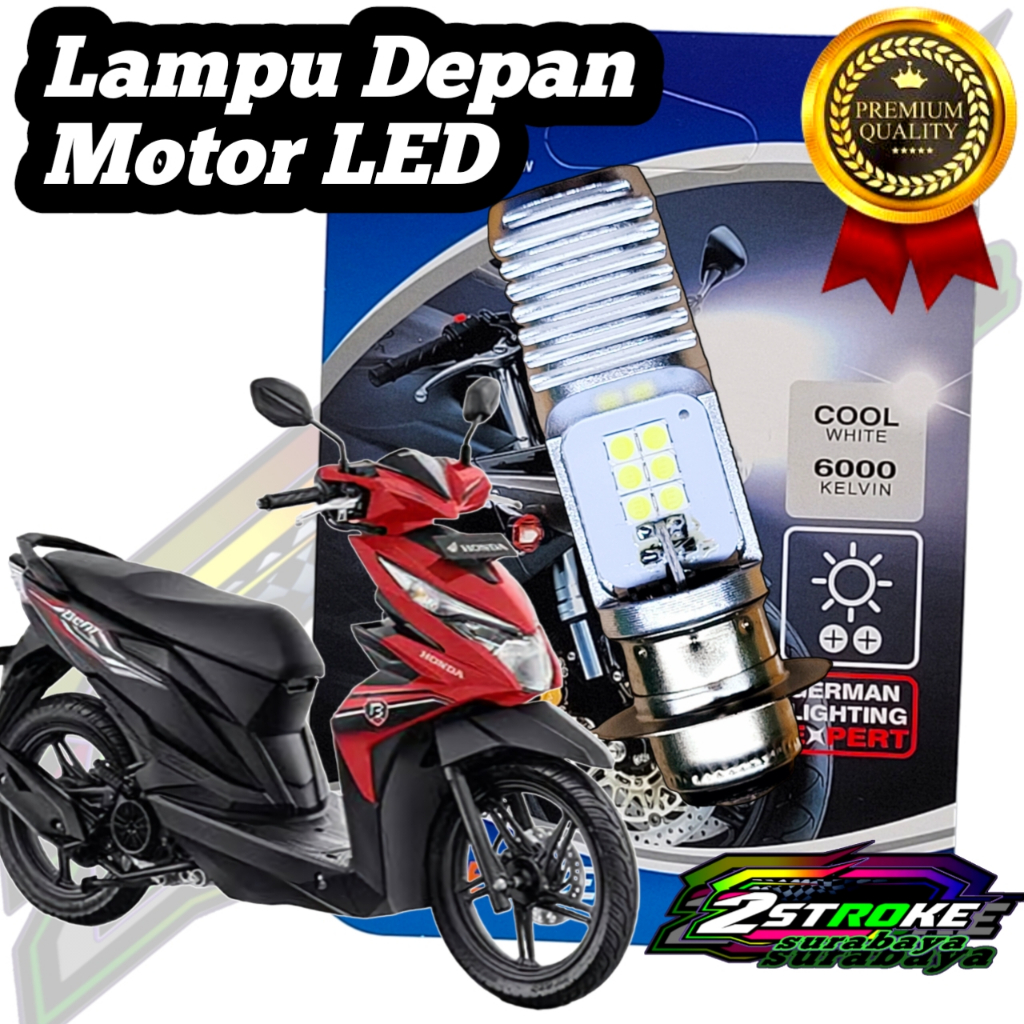 Jual Lampu Depan Motor Honda Beat Esp Fi LED Putih H6 Ac/Dc 12Volt M2b Pro Pengganti Dop/Bohlam ...
