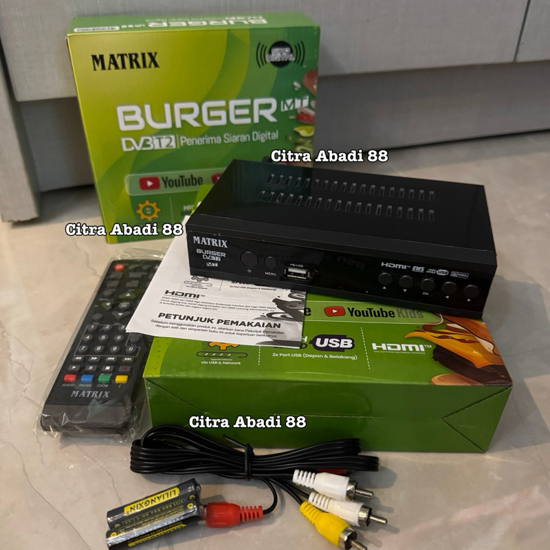 Jual MATRIX BURGER HIJAU Set Top Box STB Receiver Matrix DVB T2 HD Terbaru | Shopee Indonesia
