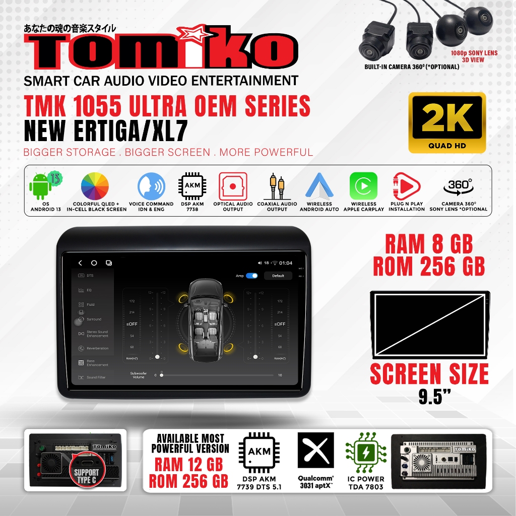 Jual Head Unit Android Tomiko TMK 1055 ULTRA OEM Series for New Ertiga / XL7 | Shopee Indonesia