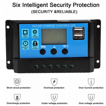 Jual Solar Charge Controller SCC LCD LED Display Solar PWM 12V/24V 10A 20A 30A USB Panel Surya ...