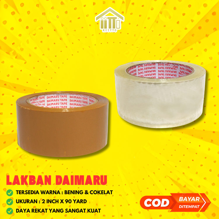 Jual LAKBAN DAIMARU ORIGINAL BENING & COKELAT 2 INCH 90 YARD / LAKBAN DAIMARU 2 INCH 90 YARD ...