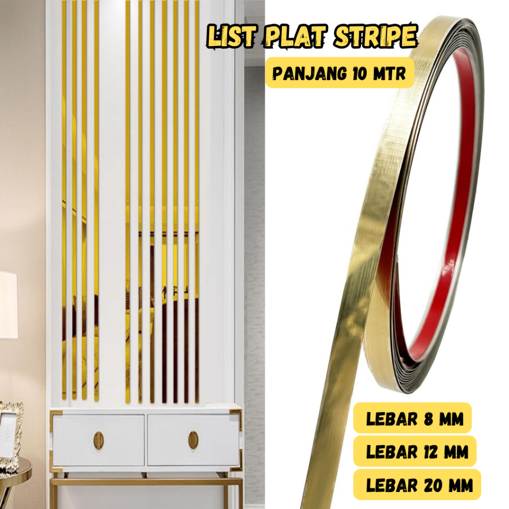 Jual List Plat Strip Mirror Panjang 10 Meter /List Plat Strip Mirror ...
