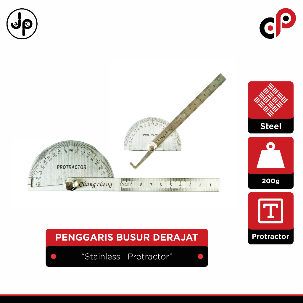 Jual Penggaris Combi Busur Derajat Stainless 180 Derajat | Protractor ...